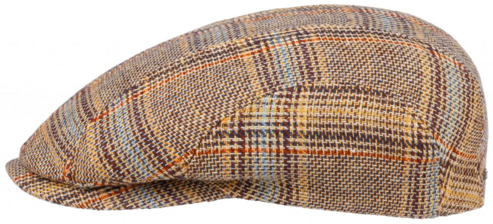 Stetson Kent Linen Tan/Olive Glen check flat cap – Grand Hatters